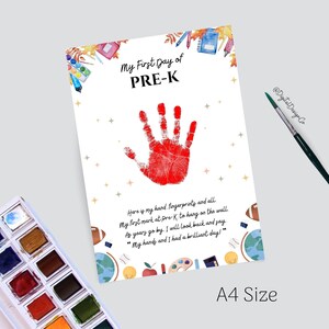 First Day of Pre-k Handprint Art, First Day of School Sign, Back to ...