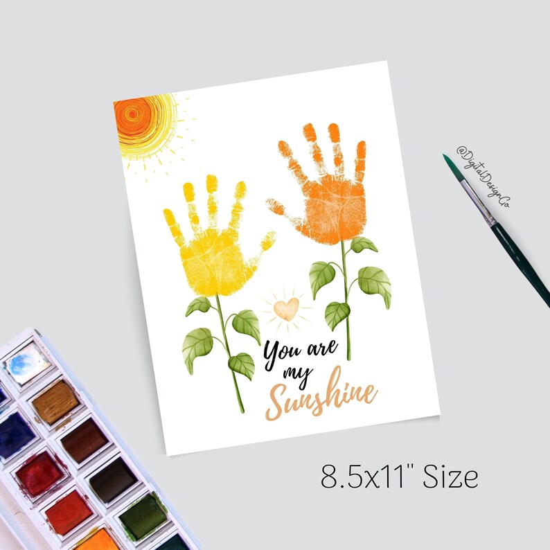 You Are My Sunshine Handprint Craft Sun Flower Handprint - Etsy