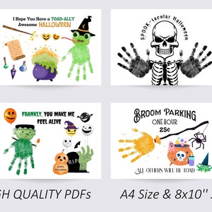 Halloween Handprint Footprint Fingerprint Craft Bundle, Halloween ...