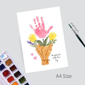 Valentines Day Handprint Art, Handmade With Love, Flower Handprint ...