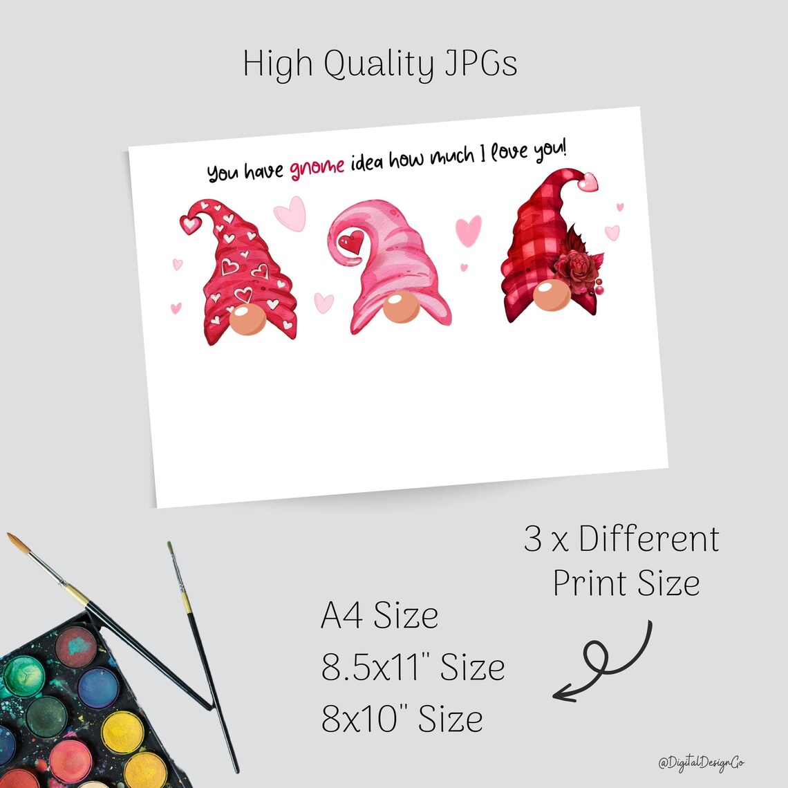 Gnome Handprint Art Valentines Day Handprint Craft Gift DIY - Etsy