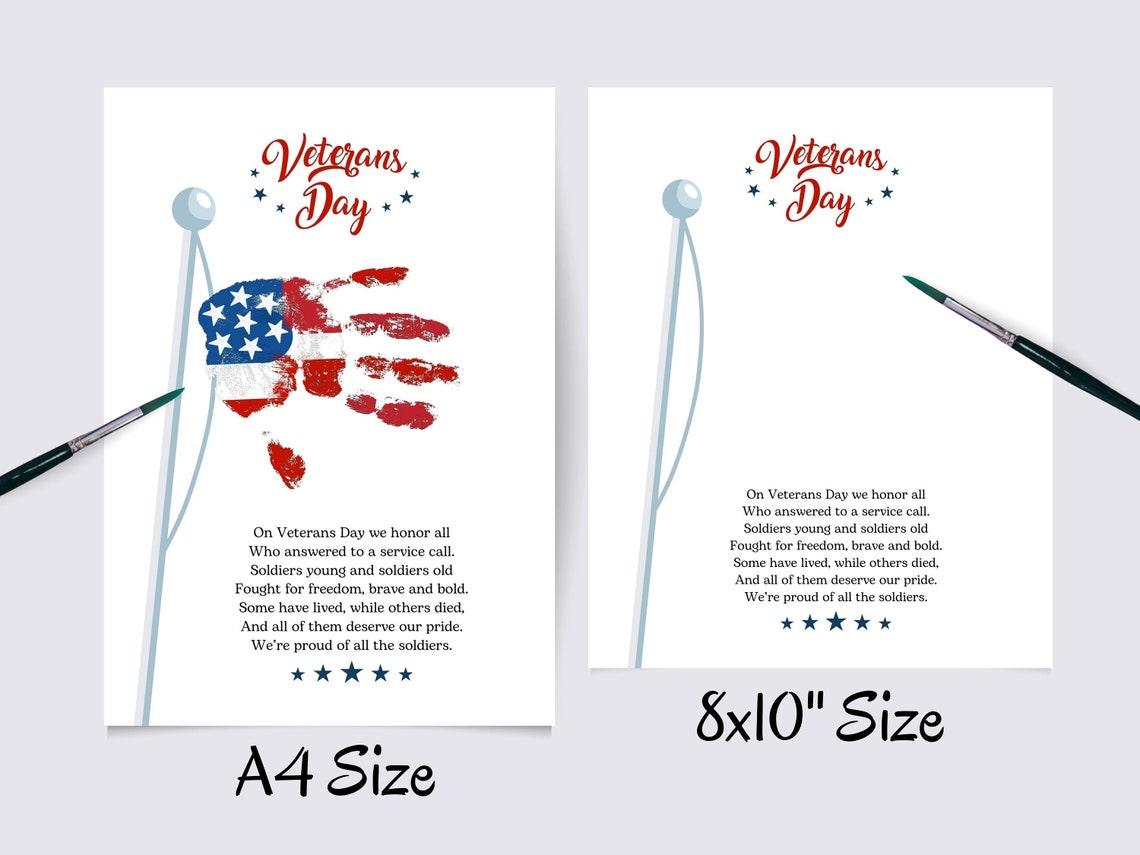 Veterans Day Bundle Handprint Art Poem USA Handprint Craft - Etsy