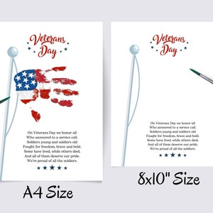 Veterans Day Bundle Handprint Art, Poem, USA Handprint Craft, Child ...