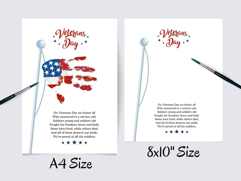 Veterans Day Bundle Handprint Art Poem USA Handprint Craft - Etsy