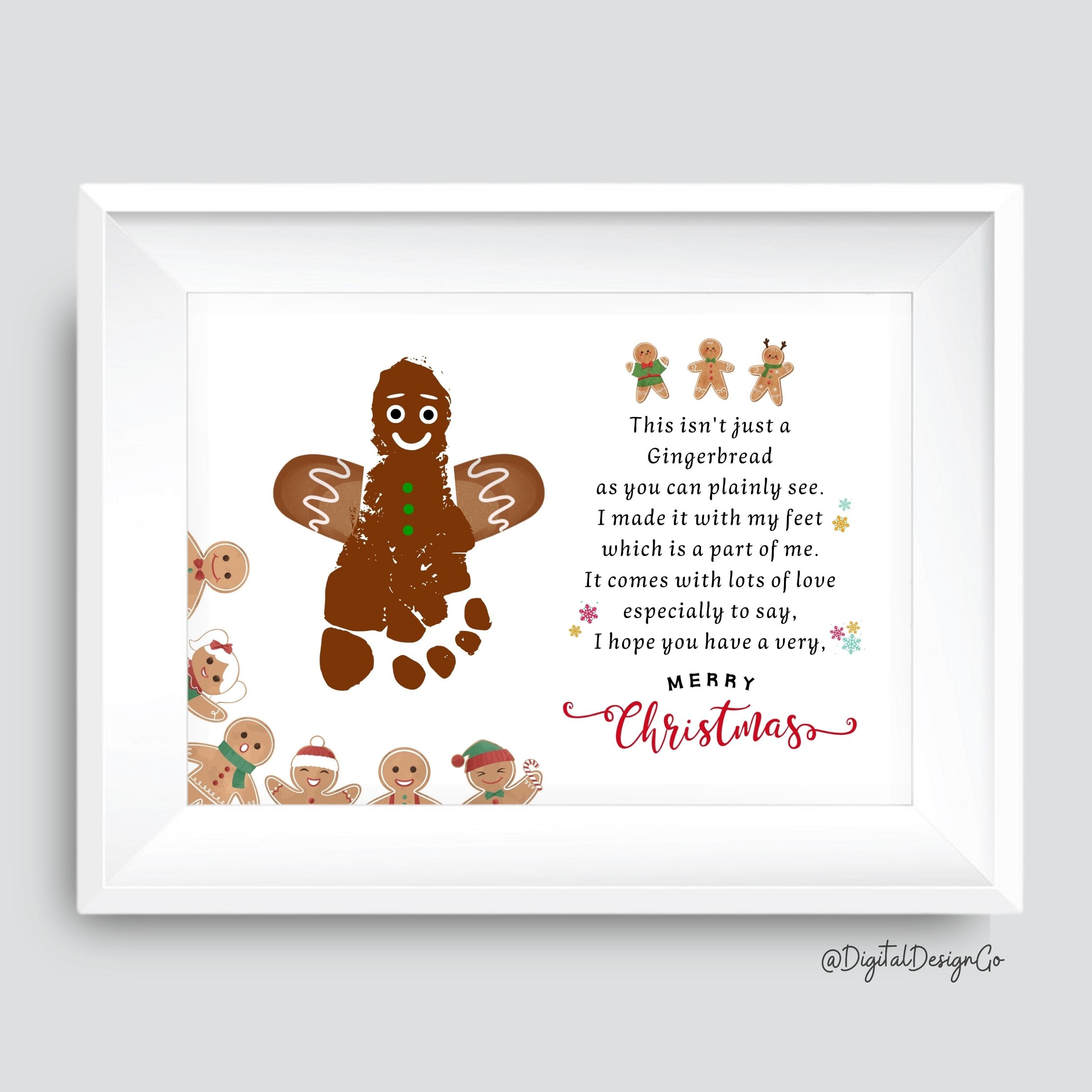 Gingerbread Footprint Art / Poem / Christmas Footprint Craft for Baby ...