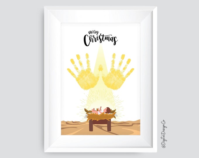 Shine Baby Jesus Handprint Art Craft, Christian Craft, Merry Christmas ...