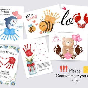 Valentine's Day Bundle, Footprint Art Craft, Handprint Art Craft, DIY ...