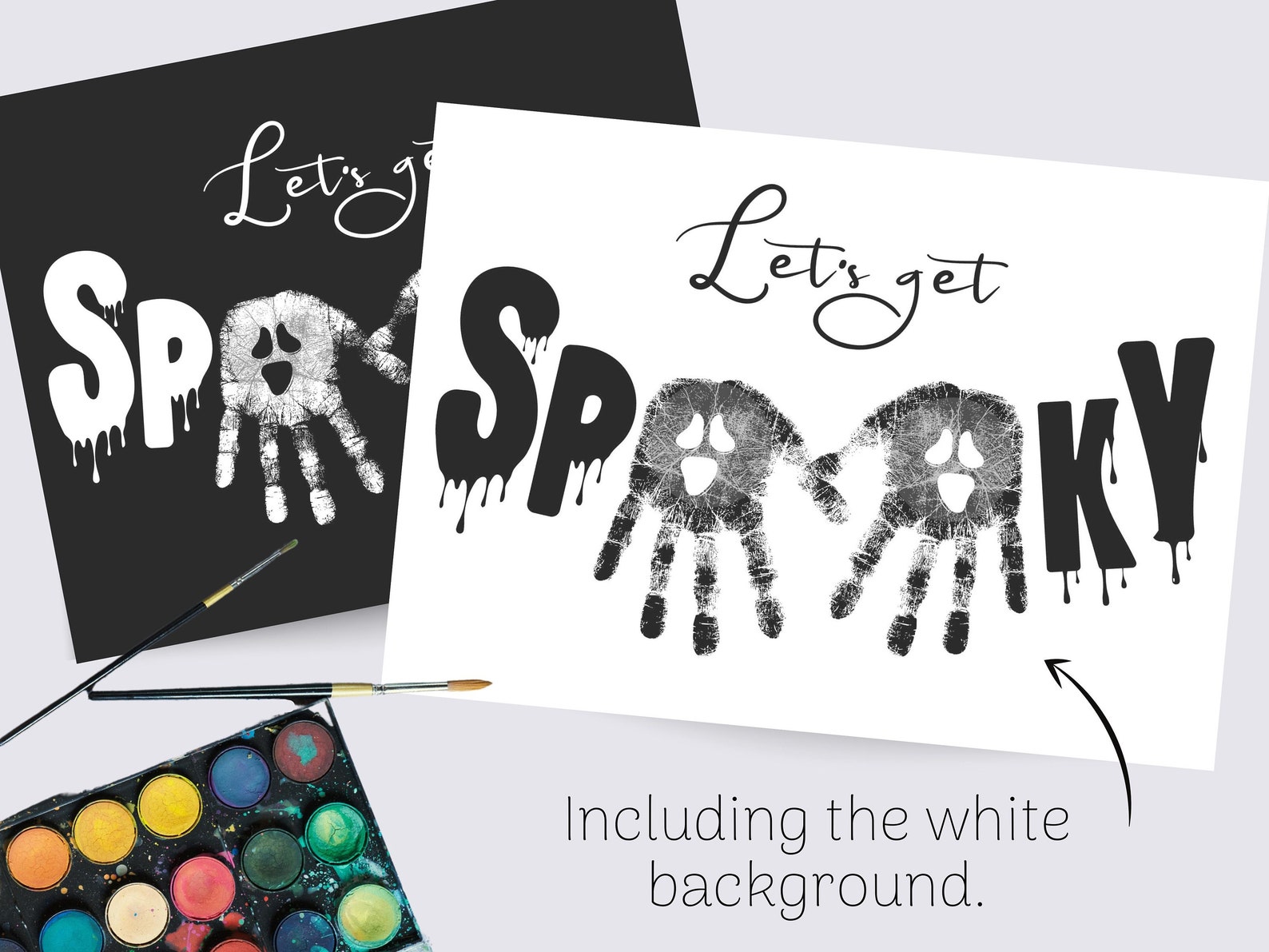 Let's Get Spooky Handprint Art Ghost Halloween Craft - Etsy