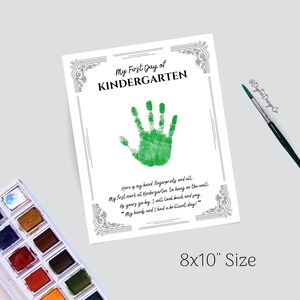 First Day of Kindergarten Handprint Art Craft, Back to School, Memory ...