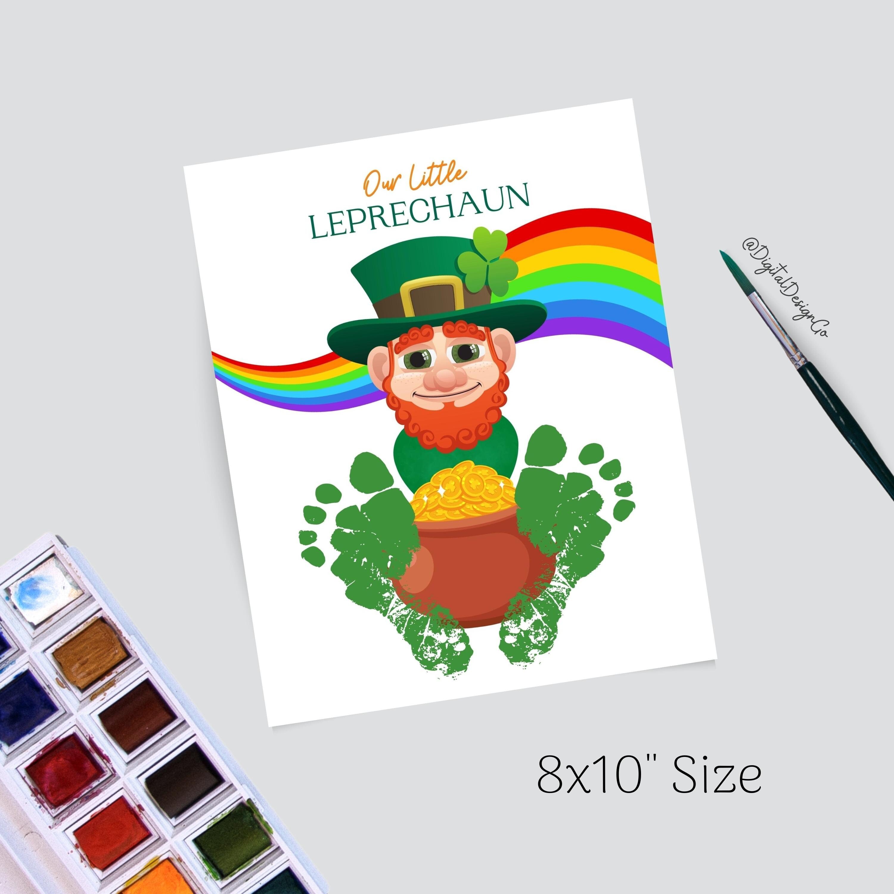 Our Little Leprechaun Footprint Art Craft, Leprechaun Foot Feet, St ...