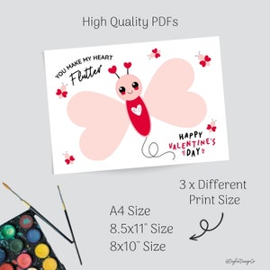 Butterfly Handprint Art Craft, Happy Valentine's Day, You Make My Heart ...