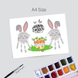 Hoppy Easter Handprint Art, Bunny Handprint Craft, Kids Baby Toddler ...