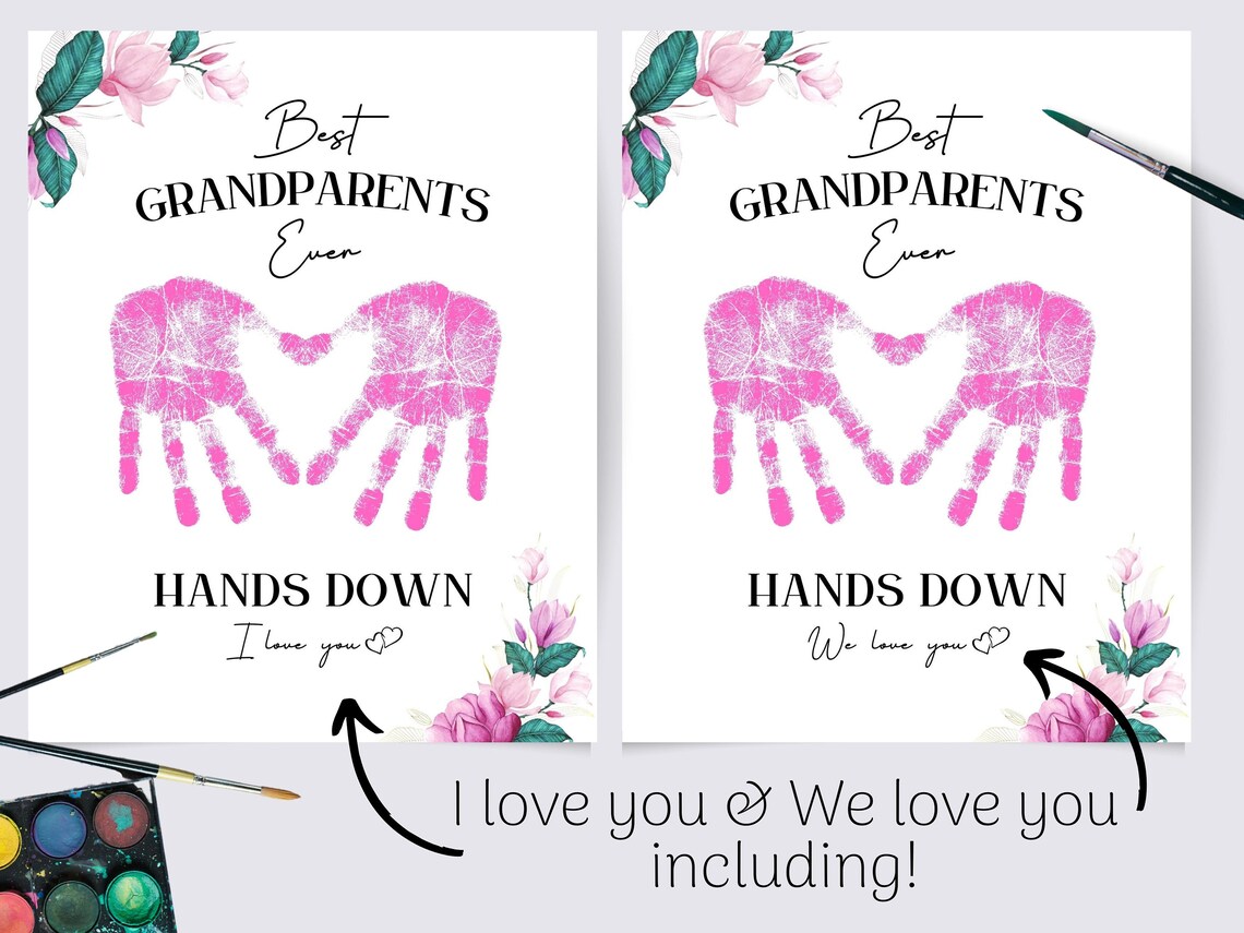 Best Grandparents Ever Hands Down Grandparents Day Handprint - Etsy
