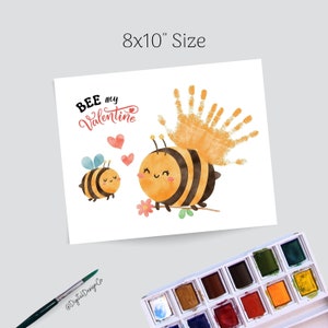Bee My Valentine Handprint Craft, Bee Handprint Craft, Valentines Day ...