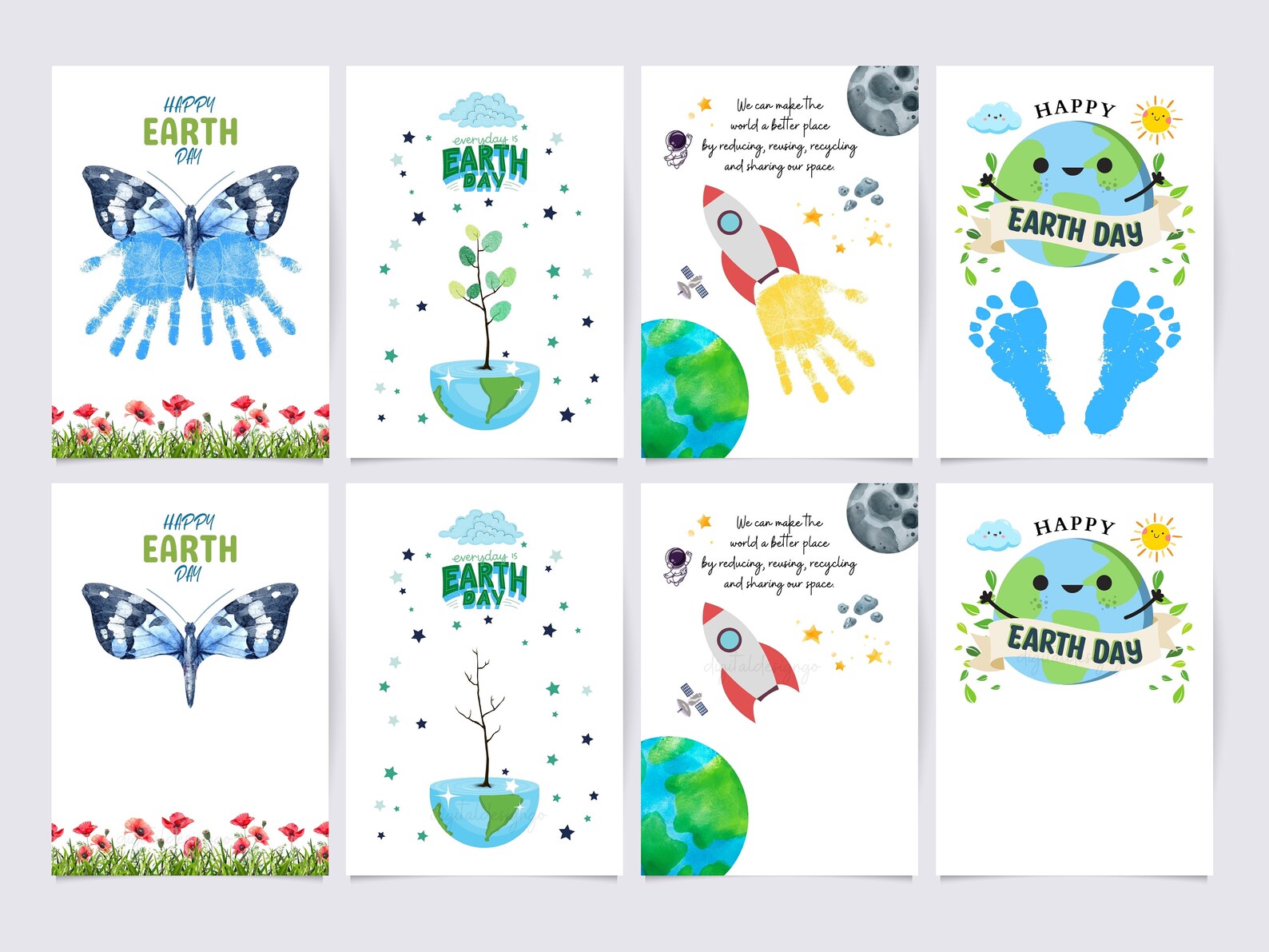 Earth Day Bundle, Handprint Footprint Art Craft, Earth Day Handprint ...