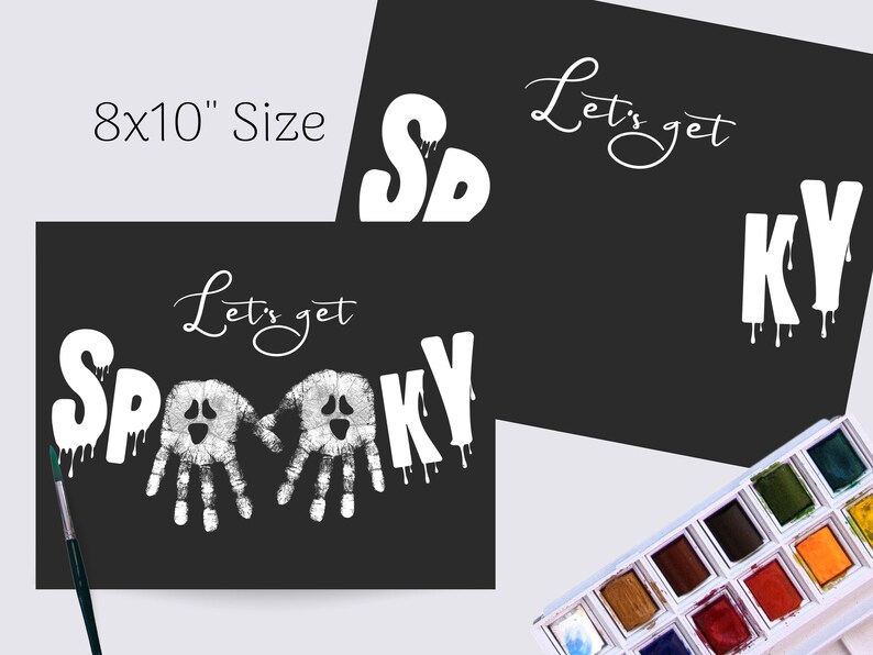 Let's Get Spooky Handprint Art Ghost Halloween Craft - Etsy