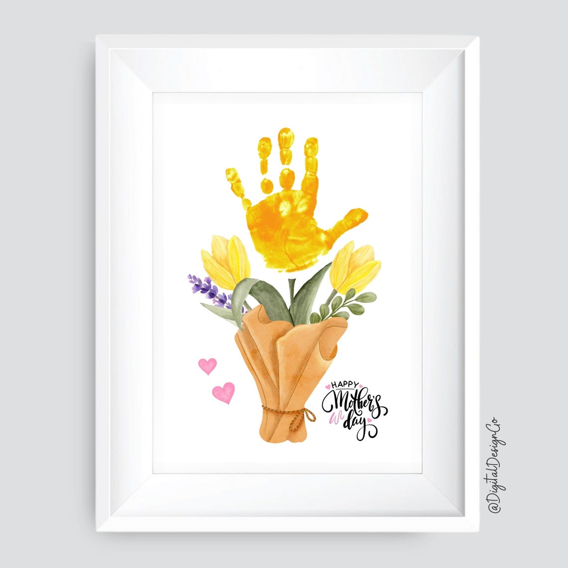 Mother's Day Handprint Art, Happy Mother's Day, Flower Handprint Craft ...