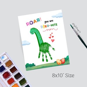 Dinosaur Handprint Craft, Roar You Are Dino-mite Mom, Mothers Day Dino ...