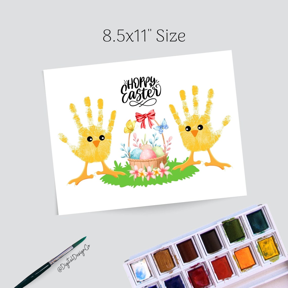 Hoppy Easter Chicks Handprint Art Craft, Happy Easter, Easter Chick ...