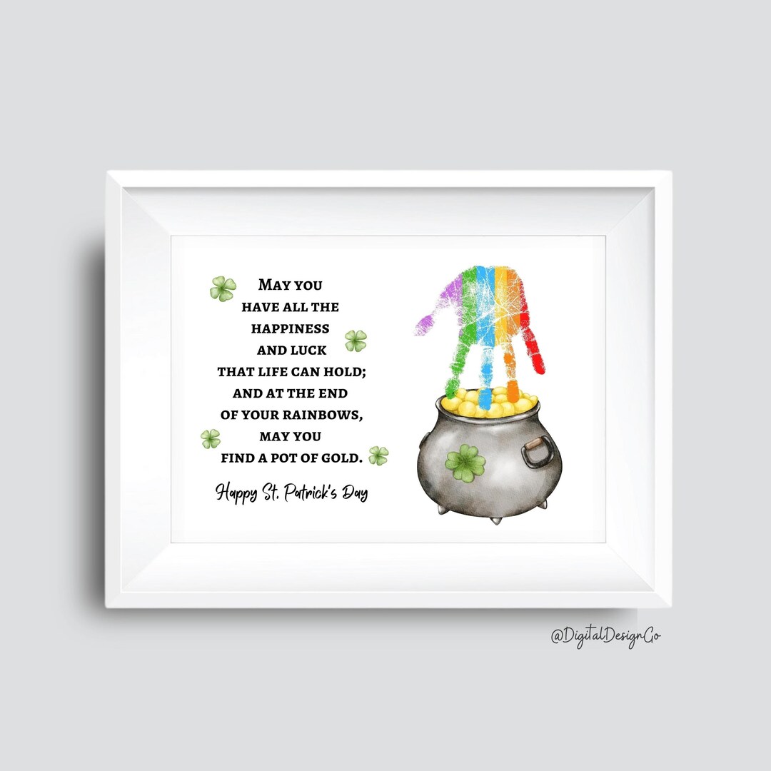 Rainbow Handprint Craft, Pot of Gold Poem, Happy St Patrick's Day ...