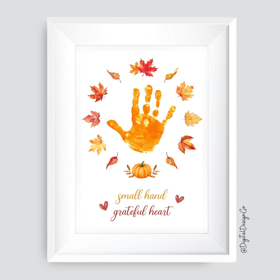 Thanksgiving Handprint Art / Fall Craft / Fall Season Frame / Kids Baby ...