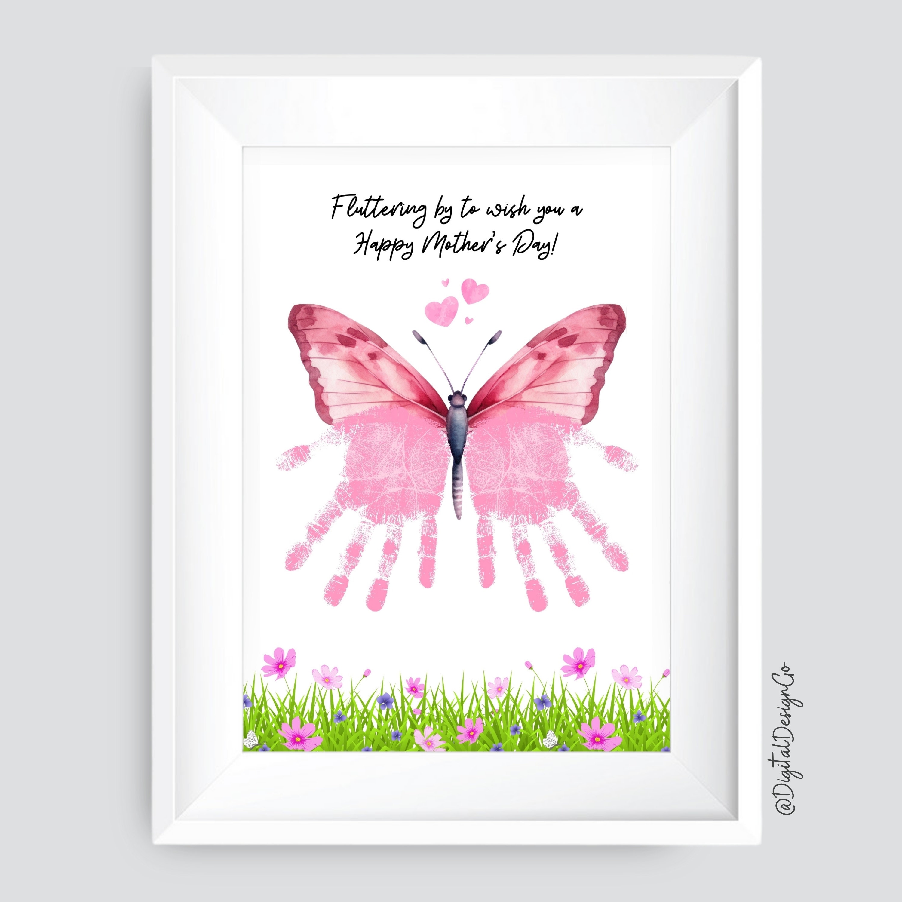 Mothers Day Handprint Craft, Fluttering by to Wish You a Happy Mothers ...