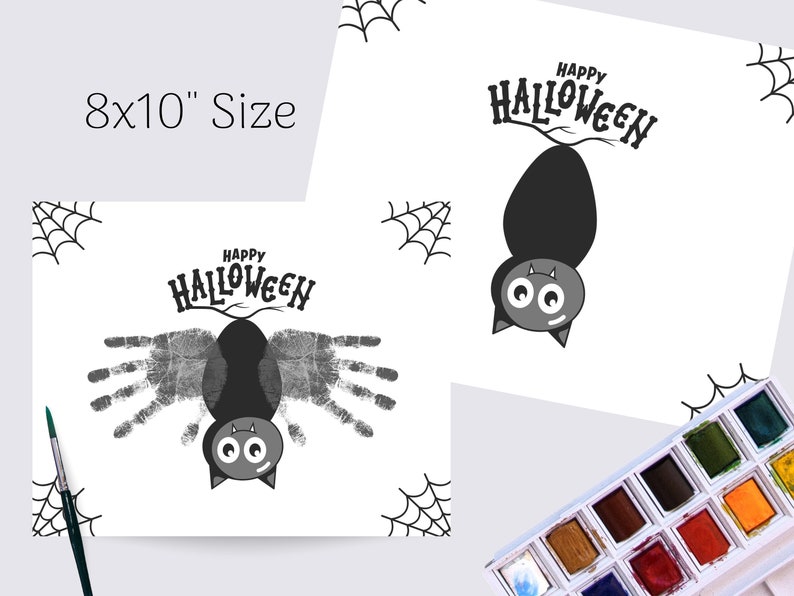 Happy Halloween Handprint Art Halloween Bat Hanprint Craft - Etsy