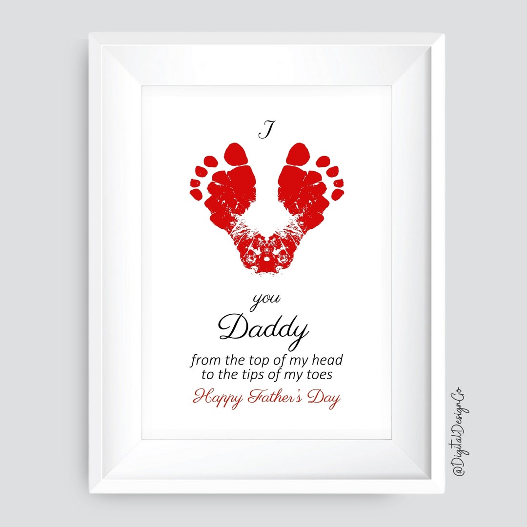 Father's Day Footprint Art Craft, Father's Day Footprint Poem, I Love ...