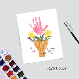 Valentines Day Handprint Art, Handmade With Love, Flower Handprint ...