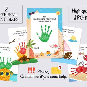 Summer Handprint Craft, Footprint, Summer Book, Kindergarten, Pre K ...