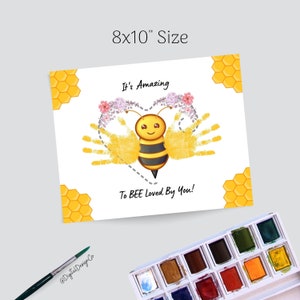 Bee Handprint Art Craft, Valentines Day Handprint Craft, DIY Craft for ...