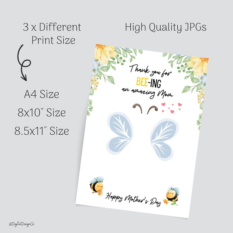 Mother's Day Bee Footprint Art Craft, Kids Baby Toddler, Memory ...