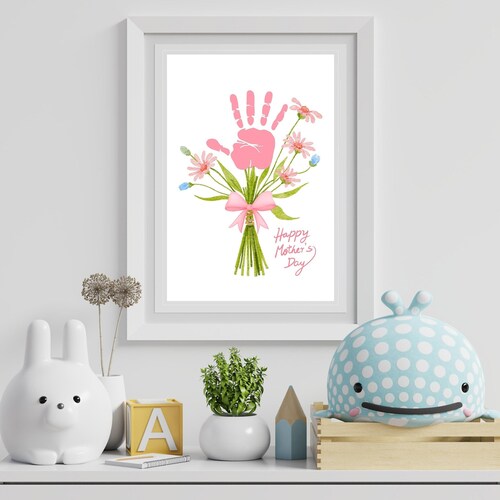 Mothers Day Flower Handprint Art Bundle Printable Mom Craft - Etsy Canada