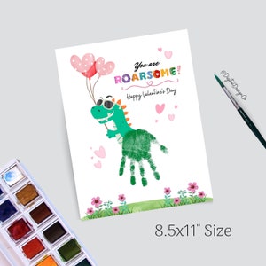You Are Roarsome Handprint Art Craft, Happy Valentine's Day, Dino Craft ...