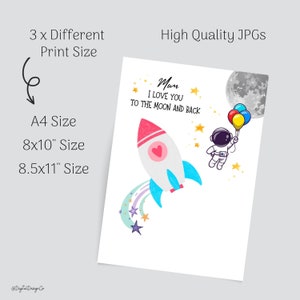 Mom I Love You to the Moon and Back Handprint Art, Rocket Handprint ...