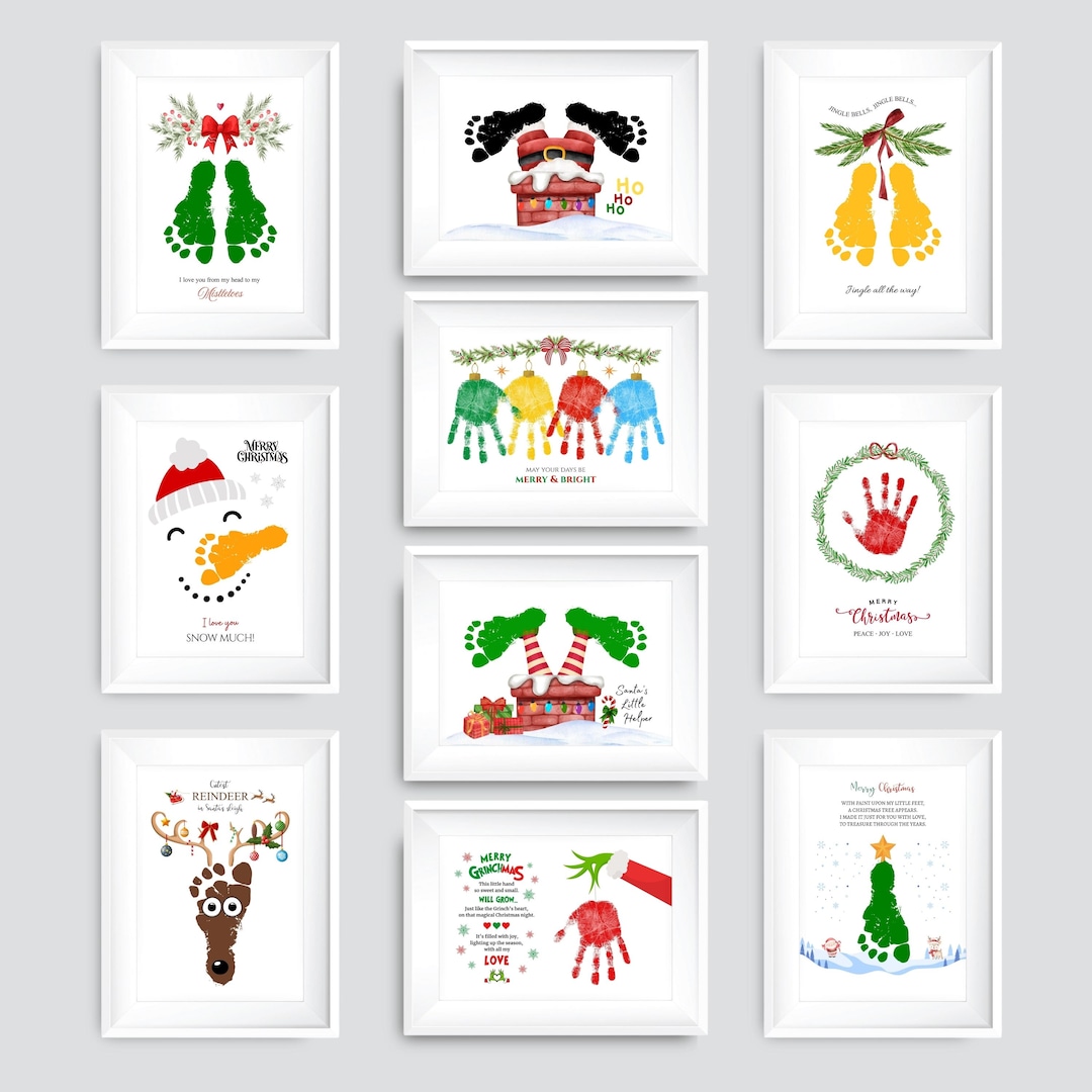 Christmas Handprint Footprint Art Craft, Christmas Bundle, Kids Baby ...