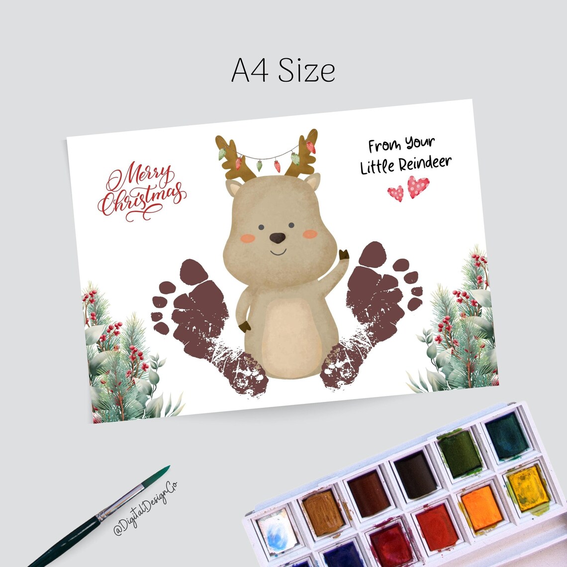 From Your Little Reindeer Footprint Art Christmas Footprint - Etsy