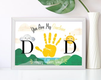 Handprint Art for Father's Day You Are My Moonlight Dad | Etsy