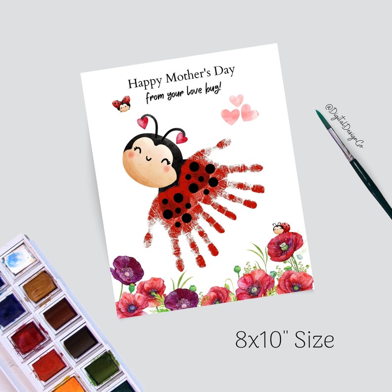 Happy Mothers Day From Your Love Bug, Ladybird Handprint Craft for Kids ...
