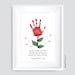 Flower Handprint Art Craft, Rose Handprint, Mother's Day Handprint Art ...