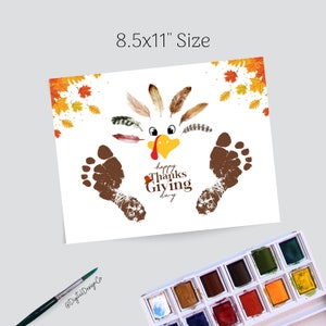 Happy Thanksgiving Day, Turkey Footprint Art Craft, Thanksgiving Craft ...