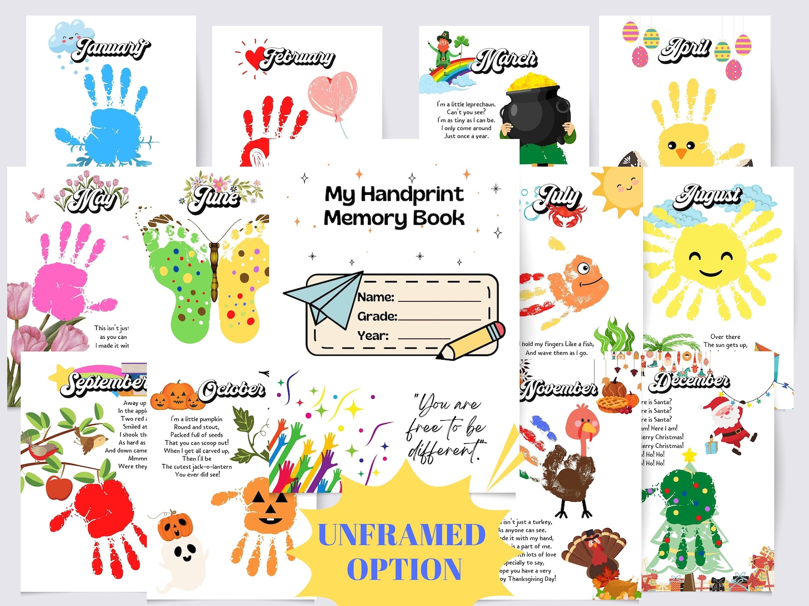 Handprint Memory Book for Prek Preschool Kindergarten 1st - Etsy