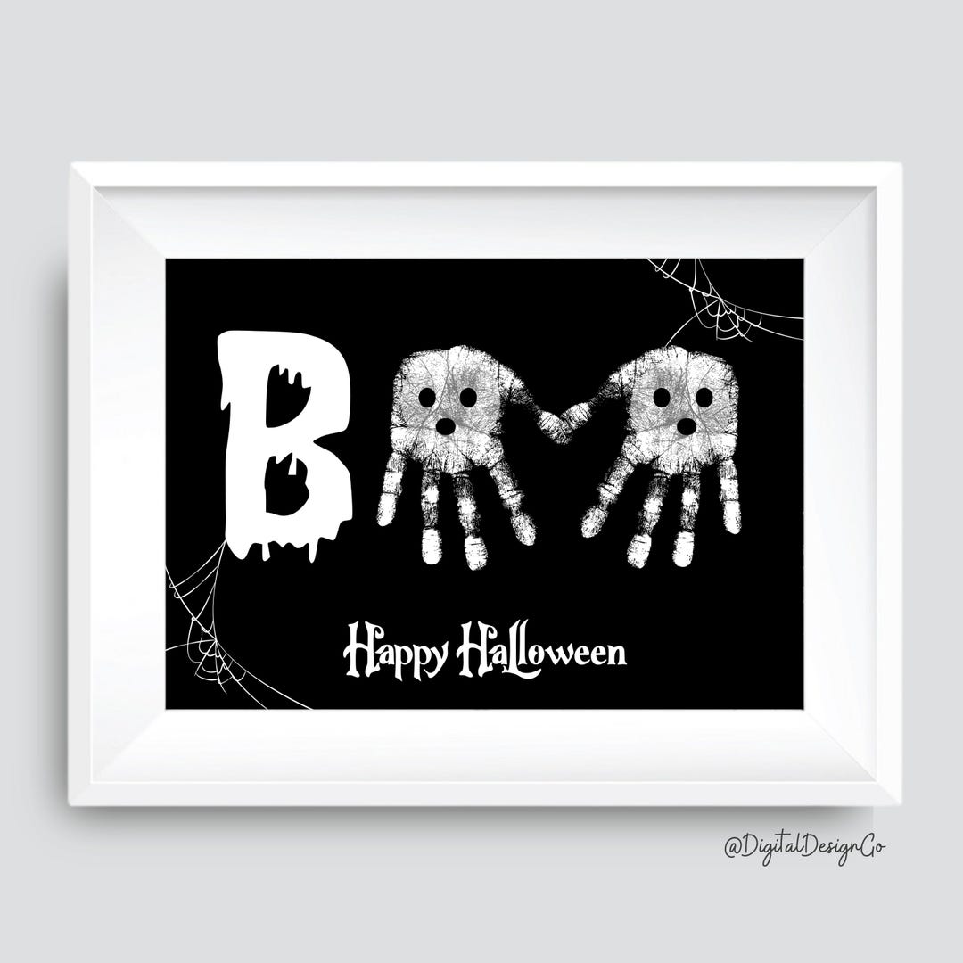 Halloween Handprint Art, Boo Handprint Craft, Happy Halloween, Baby ...