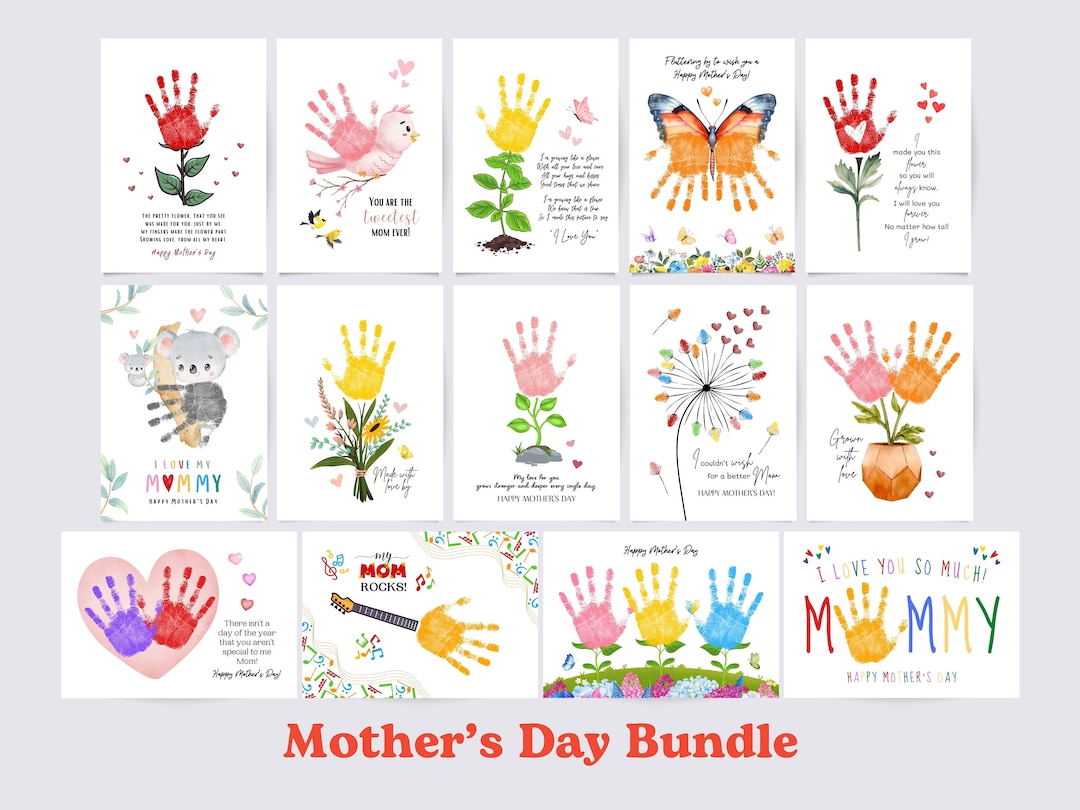 Mother's Day Bundle, Handprint Art Craft, Gift for Mother, DIY Craft ...