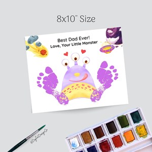 Best Dad Ever, Love Your Little Monster, Fathers Day Footprint Craft ...