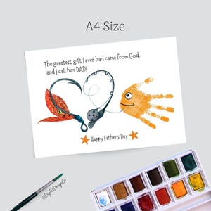 Happy Father's Day, Fish Hand Handprint Art, Father's Day Dad Daddy ...