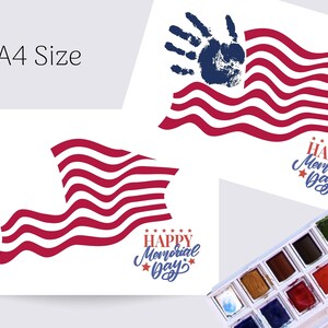 Memorial Day Handprint Kid Craft, Baby Handprint Art, DIY Kids ...