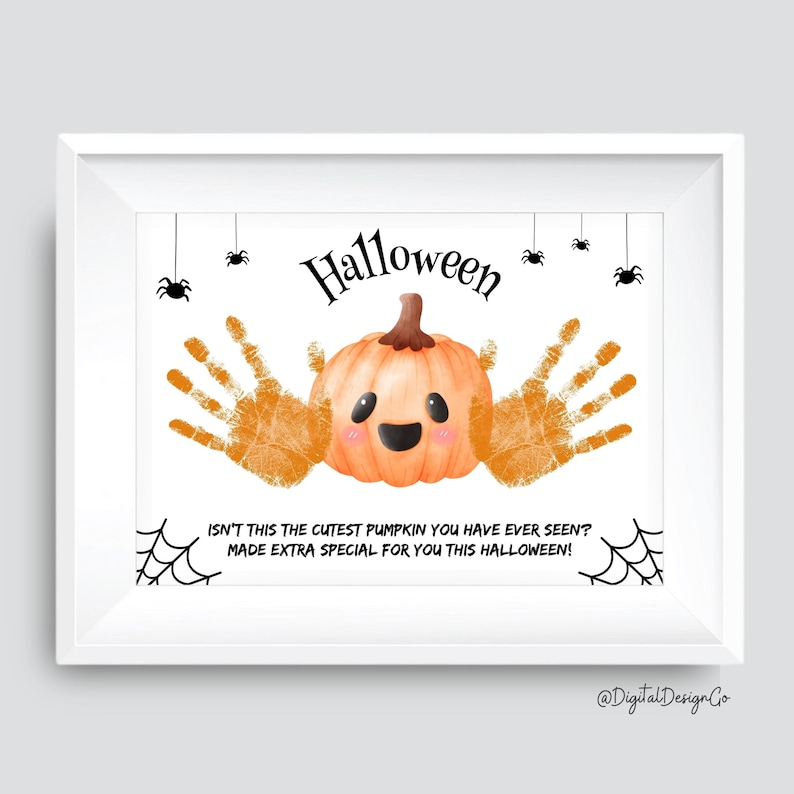 Halloween Handprint Art Craft, Cutest Pumpkin Handprint Keepsake ...