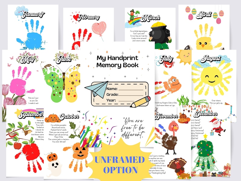 Handprint Memory Book for Prek Preschool Kindergarten 1st - Etsy