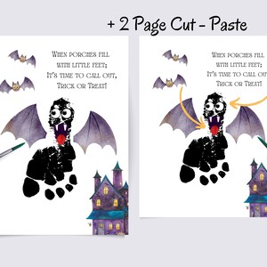Halloween Handprint Footprint Craft Bundle, Halloween Handprint Art ...